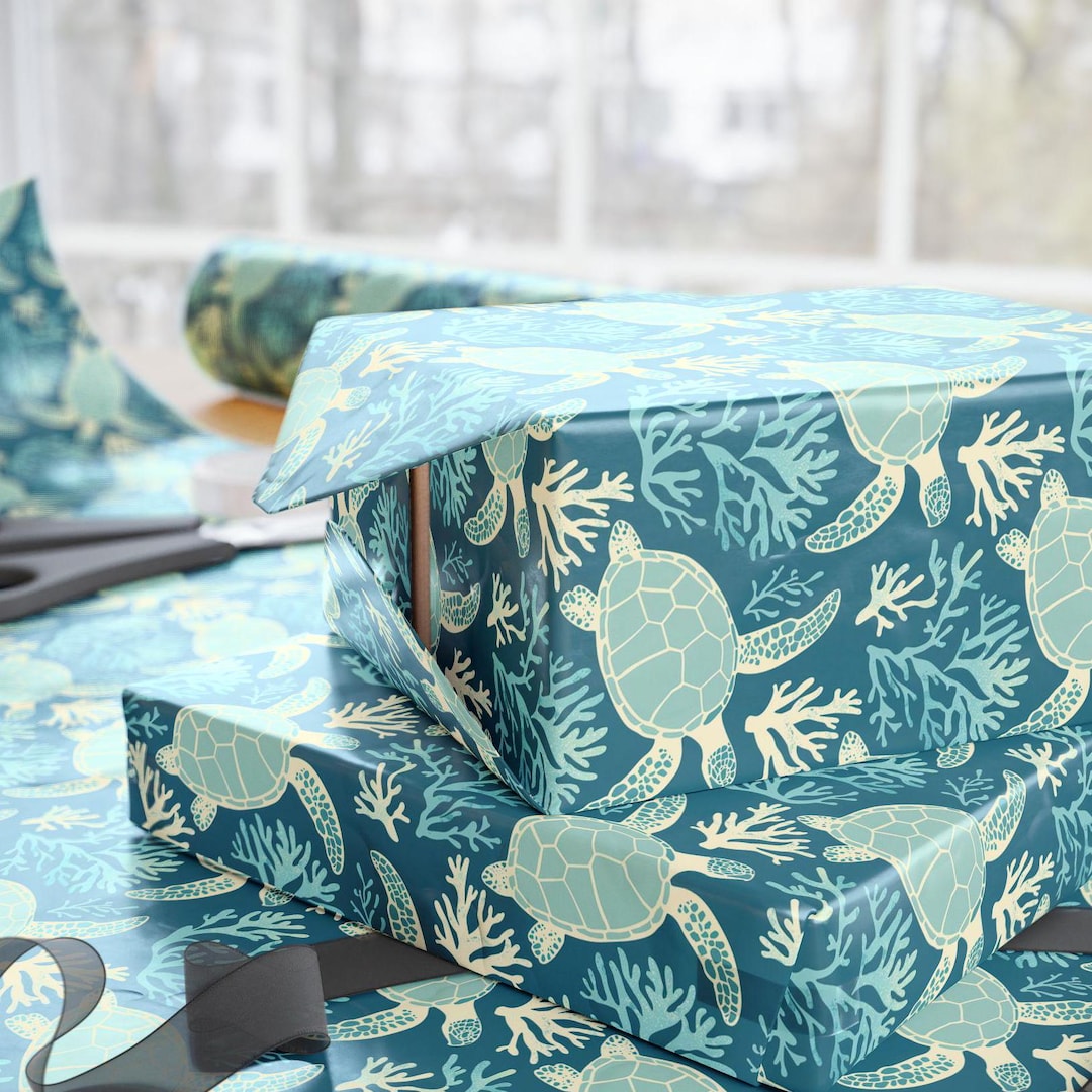 Ocean Lovers, Sea Turtle Wrap, Coral Reef Wrap, Marine Life Wrap, Eco ...