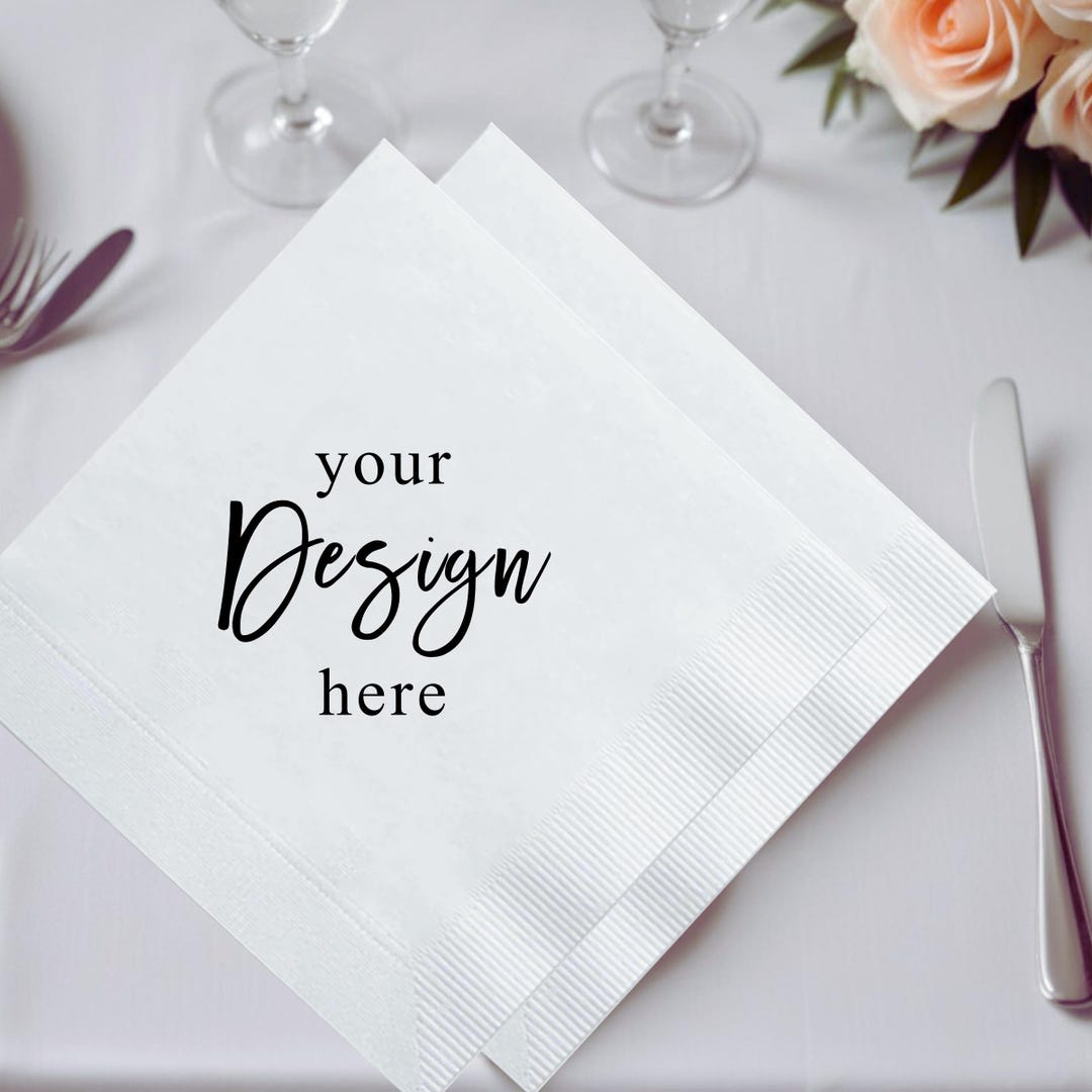 Personalized Wedding Napkins Custom Logo, Monogrammed, Printed, Bar ...