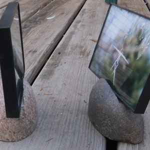 Rock Display Stand With a Framed Photo - Etsy