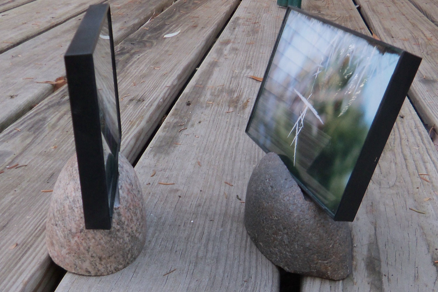 Rock Display Stand With a Framed Photo - Etsy