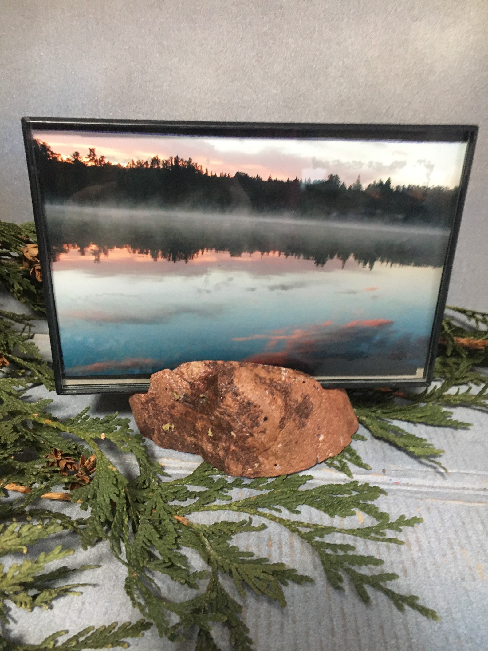 Rock Display Stand with a Framed Photo | Etsy