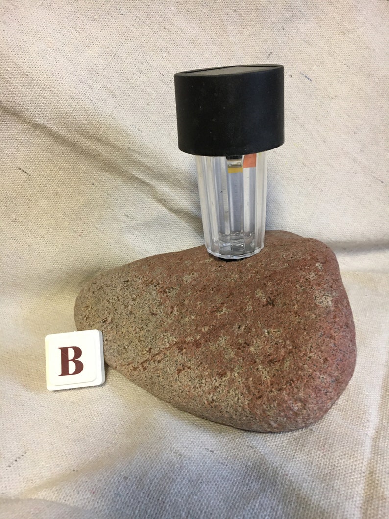 Solar Lights on a Rock Base ; Lake Superior Stones; Accent Lighting - Etsy