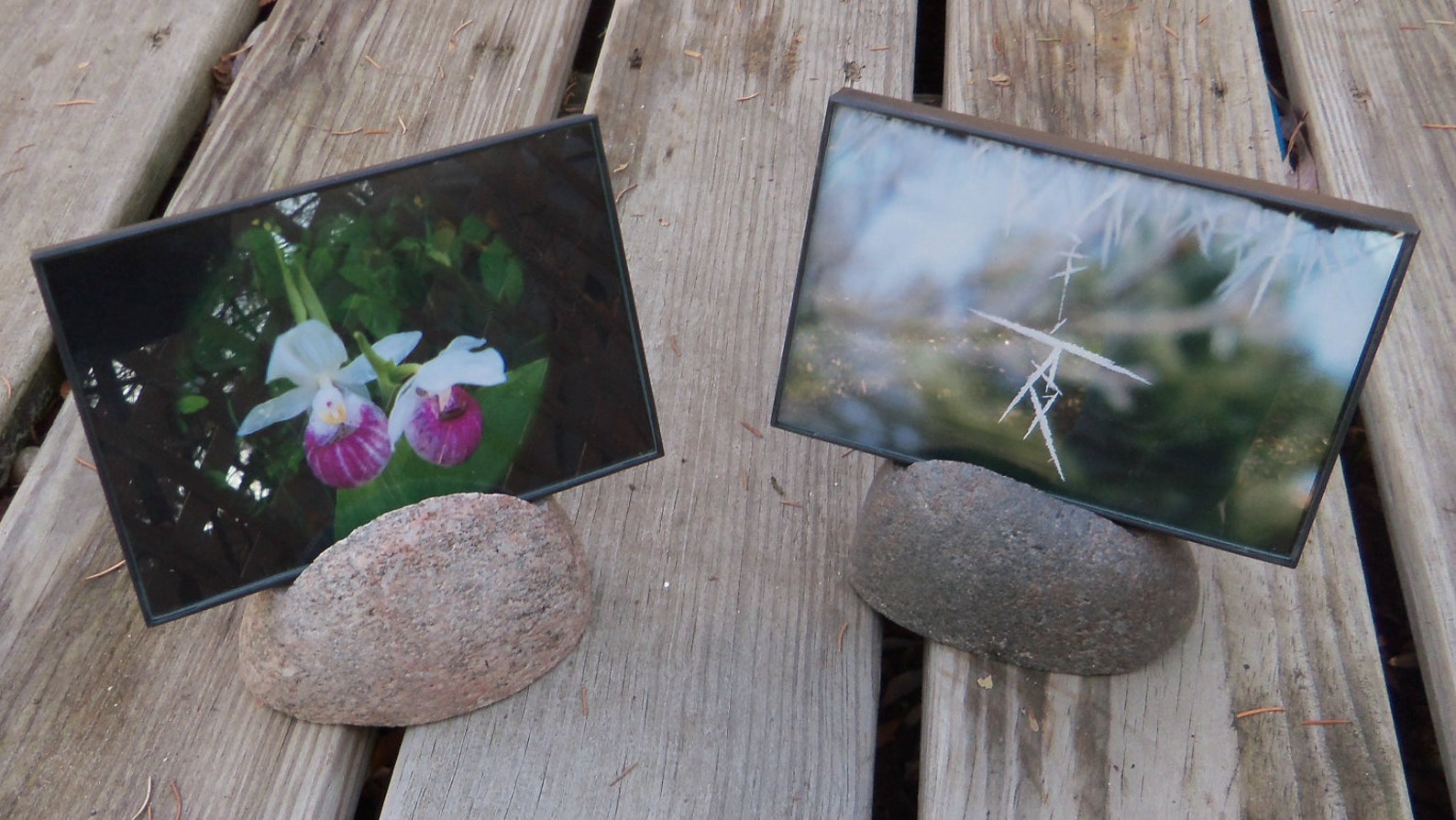 Rock Display Stand With a Framed Photo - Etsy