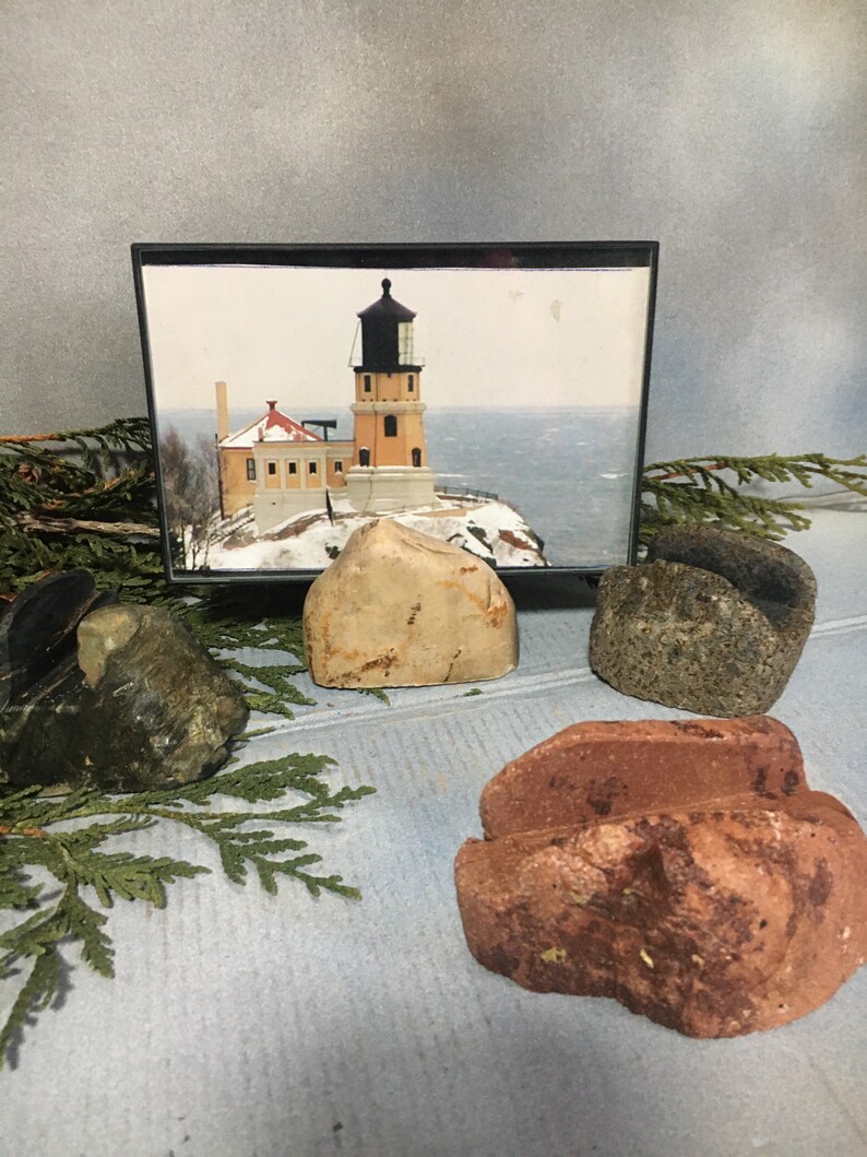 Rock Display Stand With a Framed Photo | Etsy