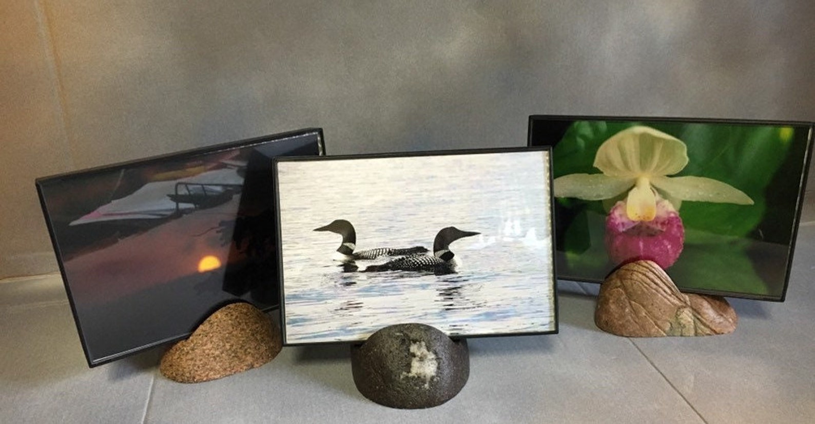 Rock Display Stand With a Framed Photo - Etsy