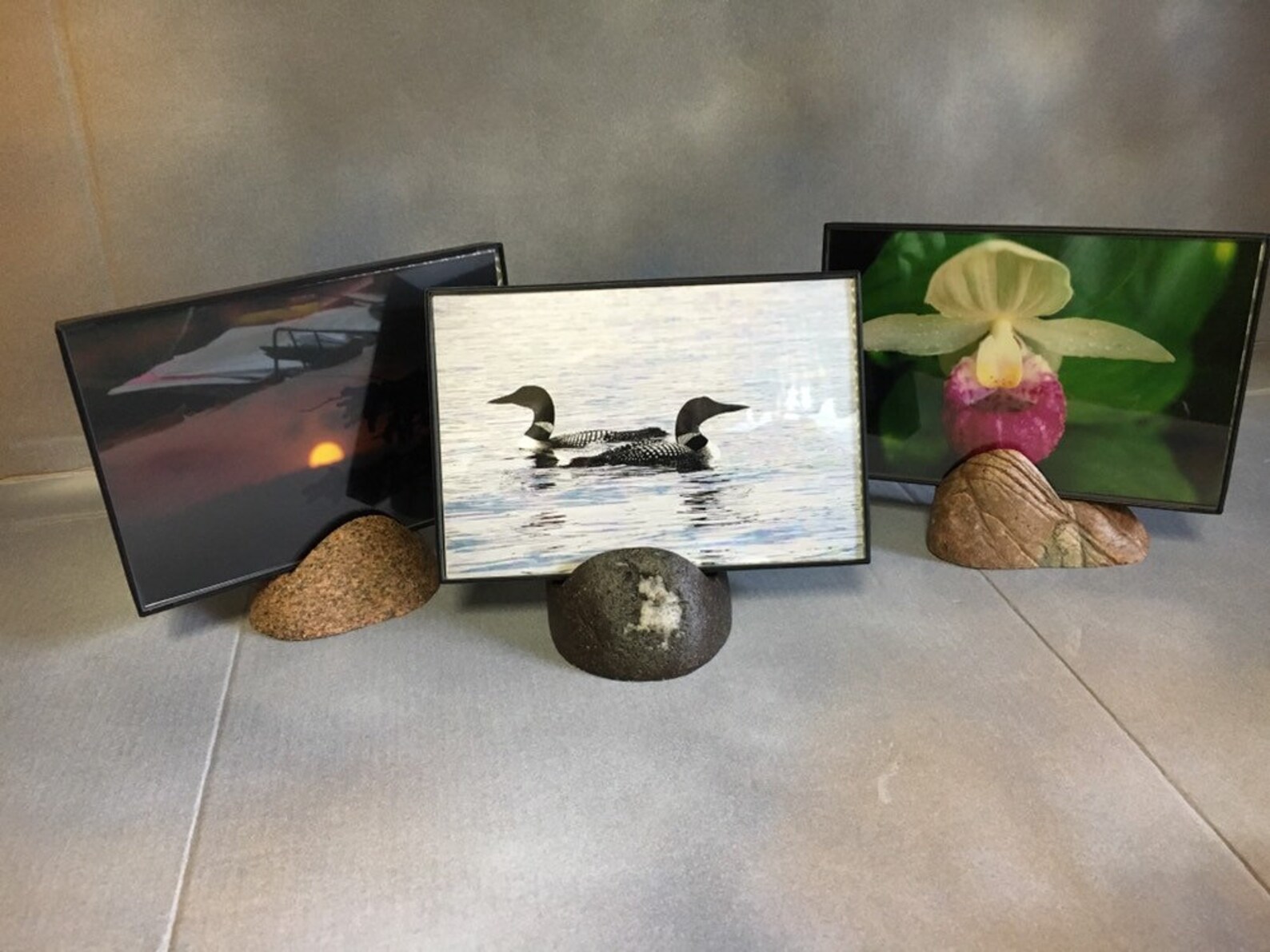 Rock Display Stand With a Framed Photo | Etsy