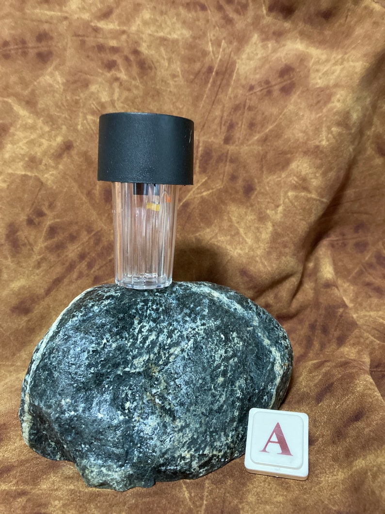 Solar Lights on a Rock Base ; Lake Superior Stones; Accent Lighting - Etsy