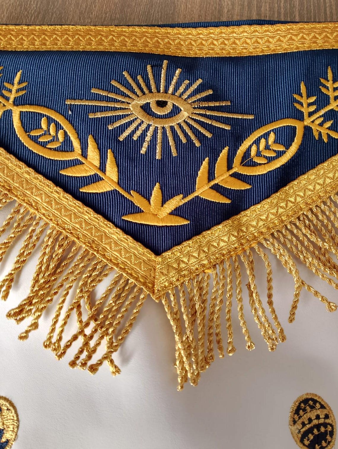 Master Mason Blue Lodge Apron – Navy Blue With Pillars, Premium Quality ...