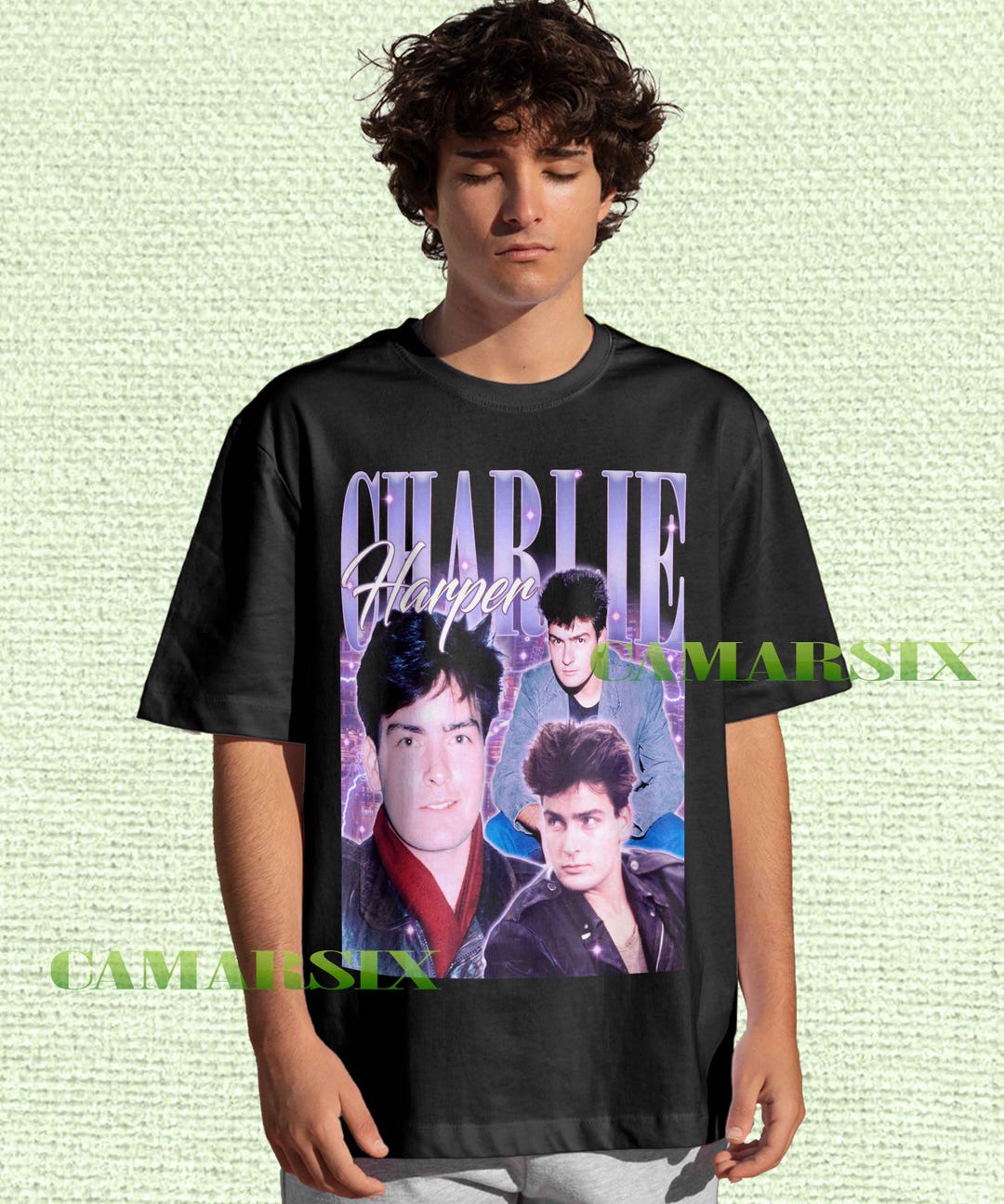 Retro CHARLIE HARPER Shirt, Charlie Sheen Actor Tees, Charlie Harper ...