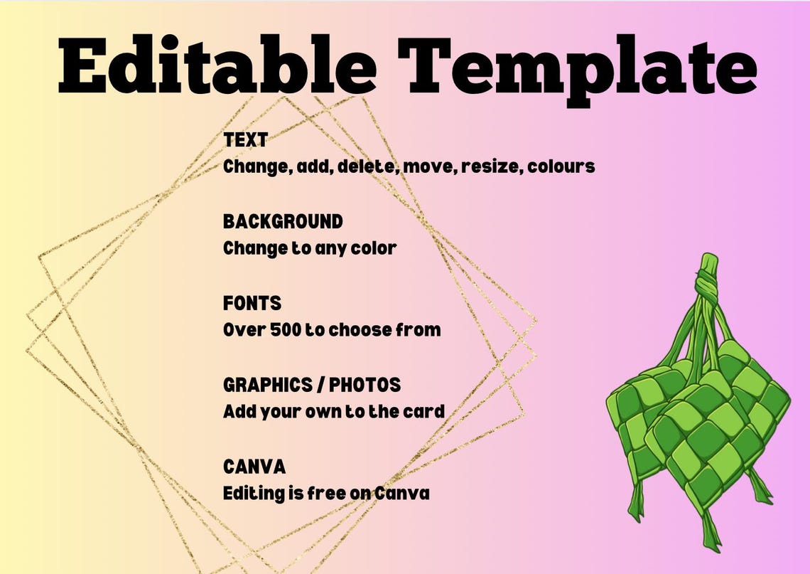 30 Editable Digital HARI RAYA CARD, Kad Hari Raya, Eid Mubarak, Eid ...