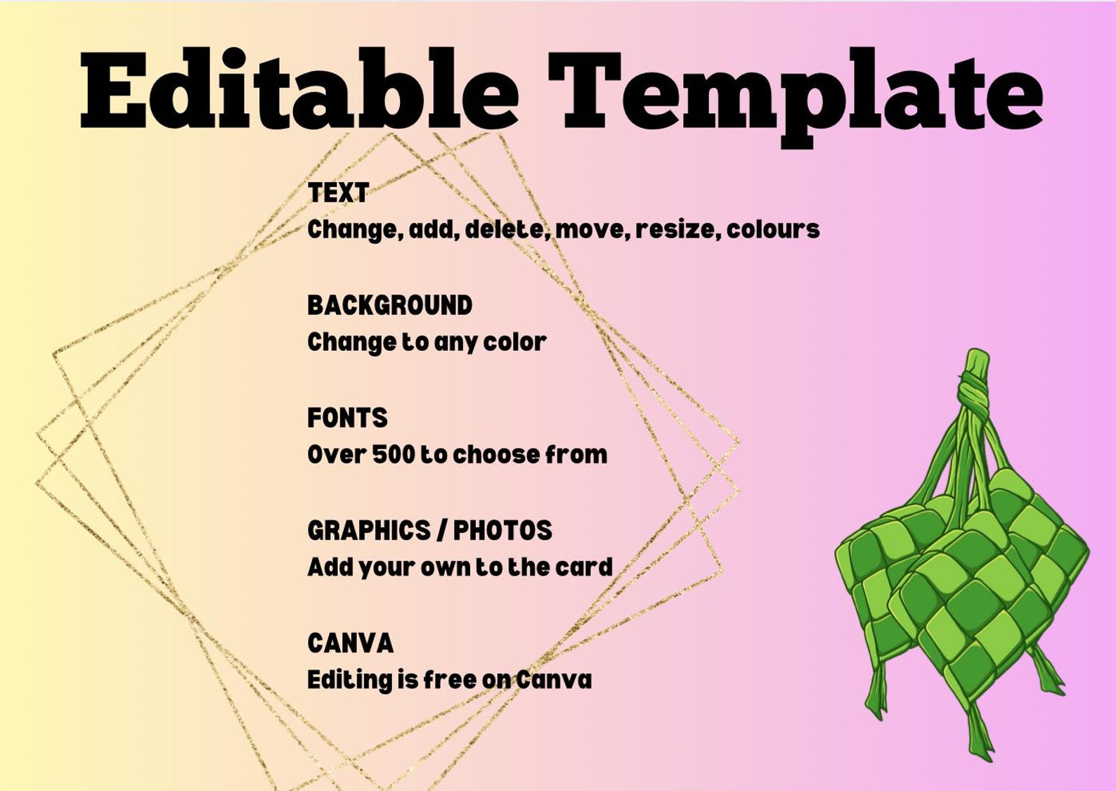 30 Editable Digital HARI RAYA CARD, Kad Hari Raya, Eid Mubarak, Eid ...