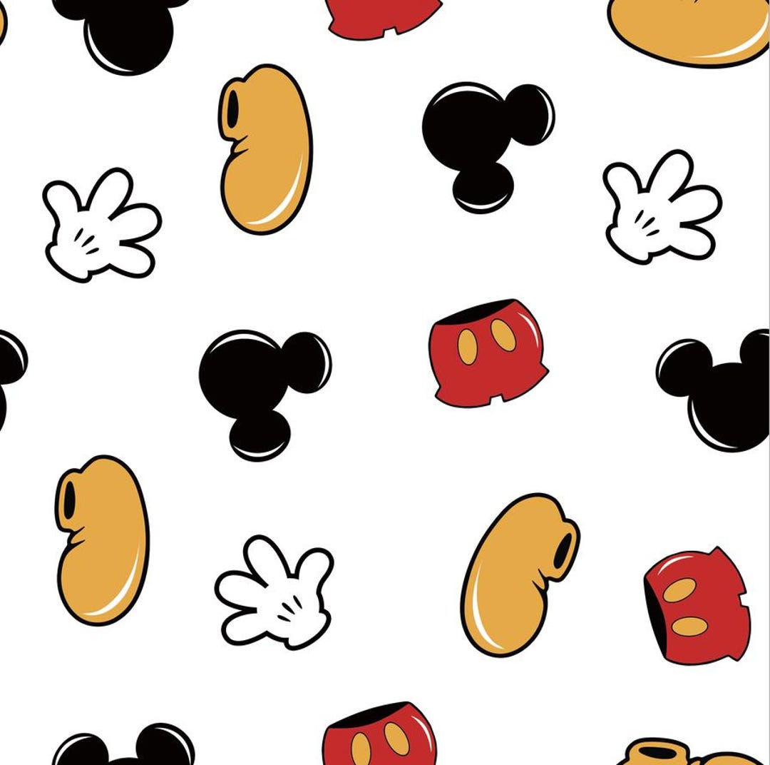 Magical Mouse Fabric Retro Mickey Mouse Fabric Magic Kingdom Fabric ...
