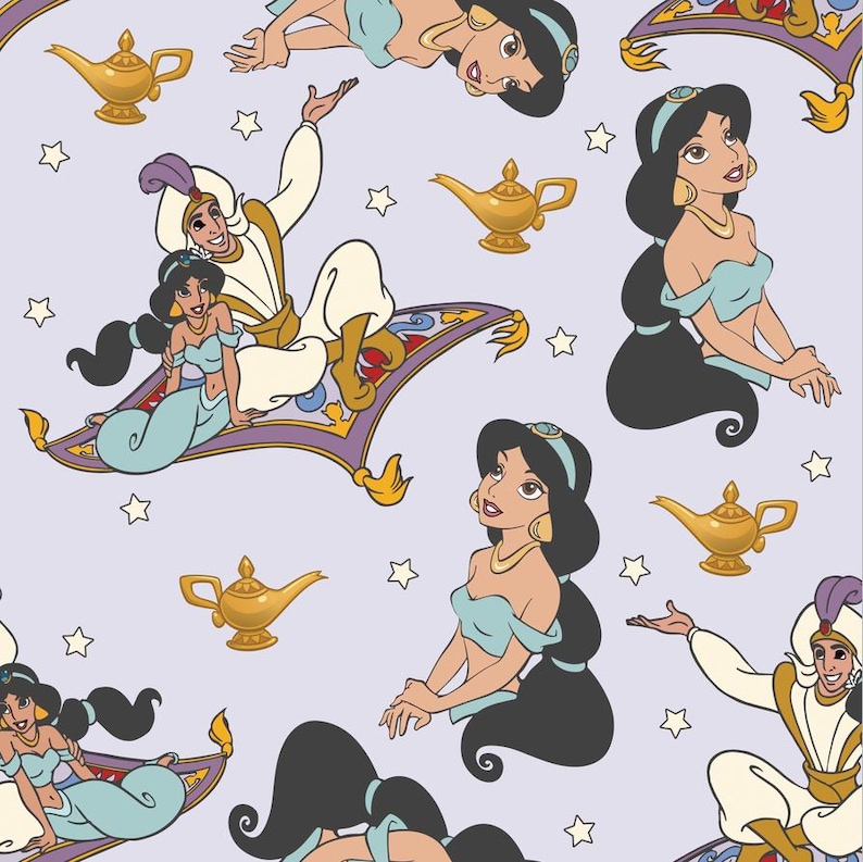 Jasmine Princess Fabric Disney Princess Jasmine Lamp Fabric Cartoon ...