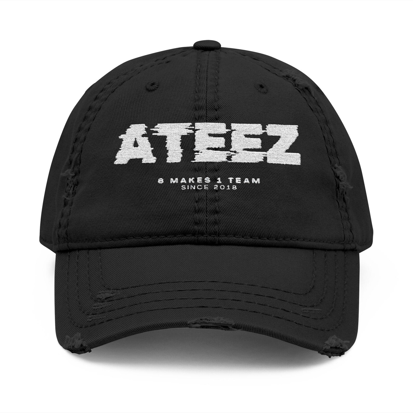 ATEEZ Distressed Embroidery Cap, Vintage Style ATINY Gift, Concert ...