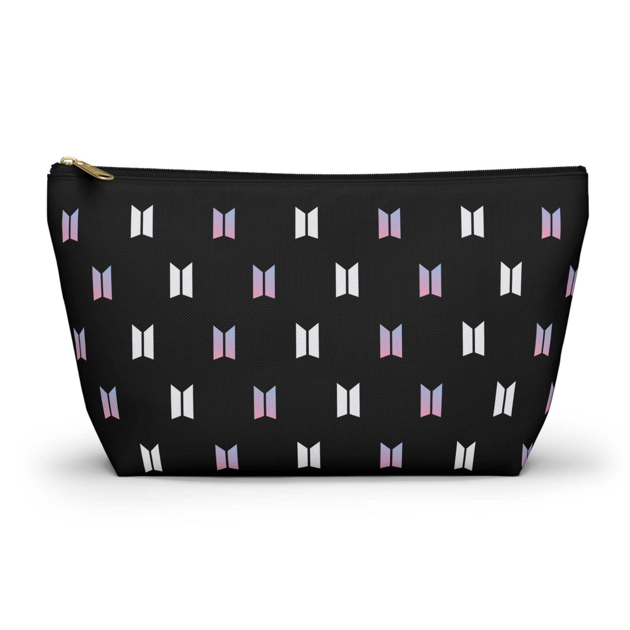 BTS Logo Pattern Pouch - ARMY Makeup & Travel Organizer With Zipper ...