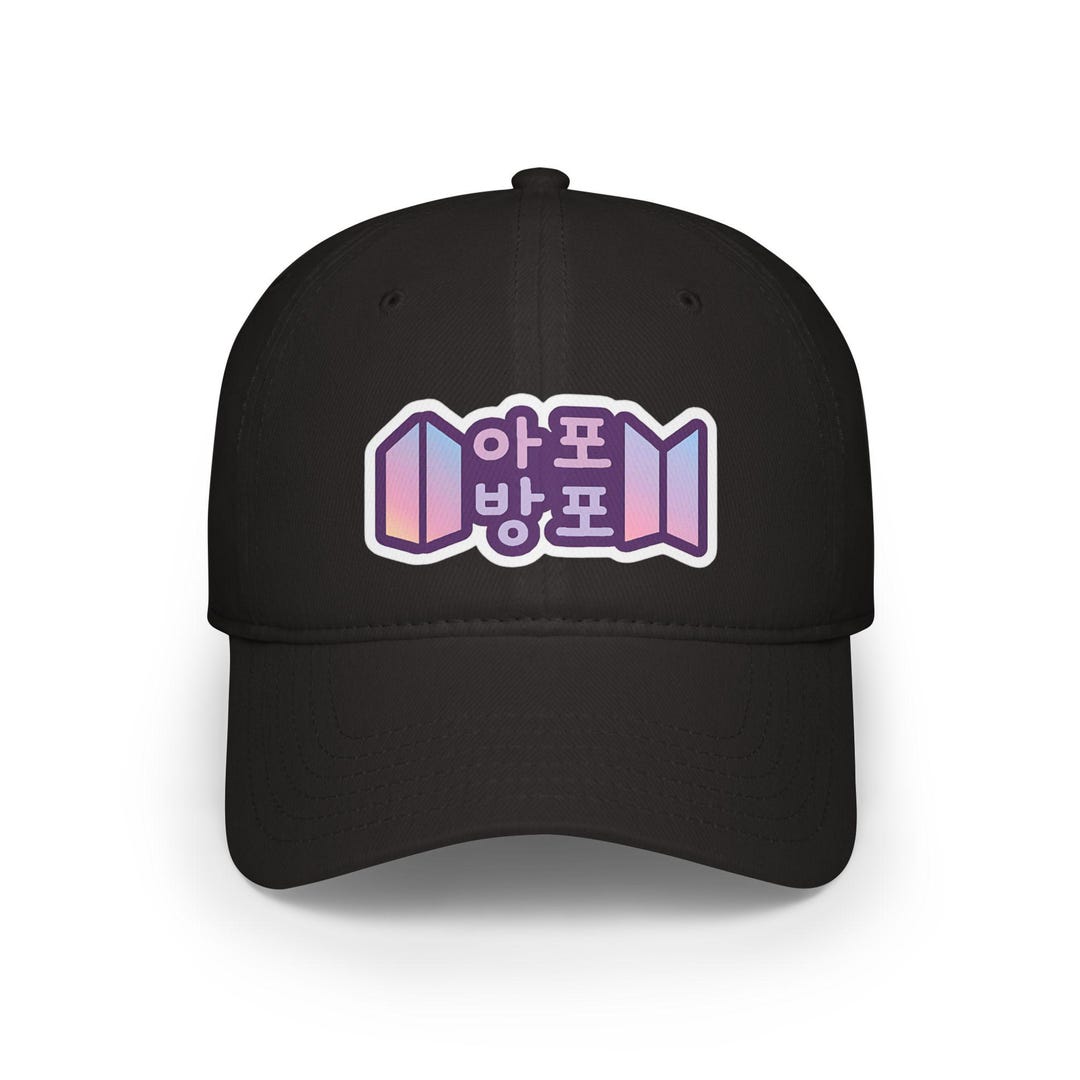 BTS Inspired Cap - APOBANGPO Hangul With Bts Army Logo, 100% Cotton ...