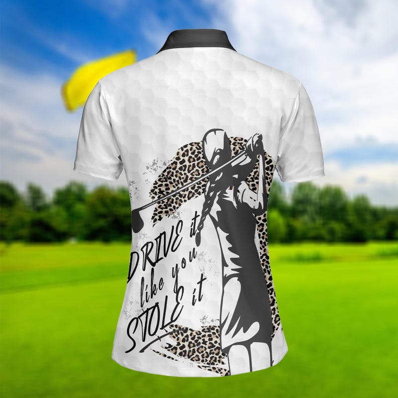 Leopard Print Women's Golf Polo Shirt: Drive It Like You Stole It - Etsy