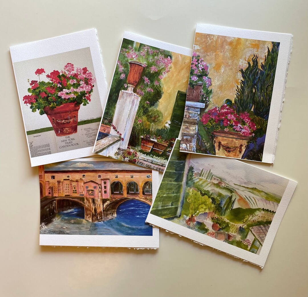Set of 5 ITALY Art Cards - Etsy