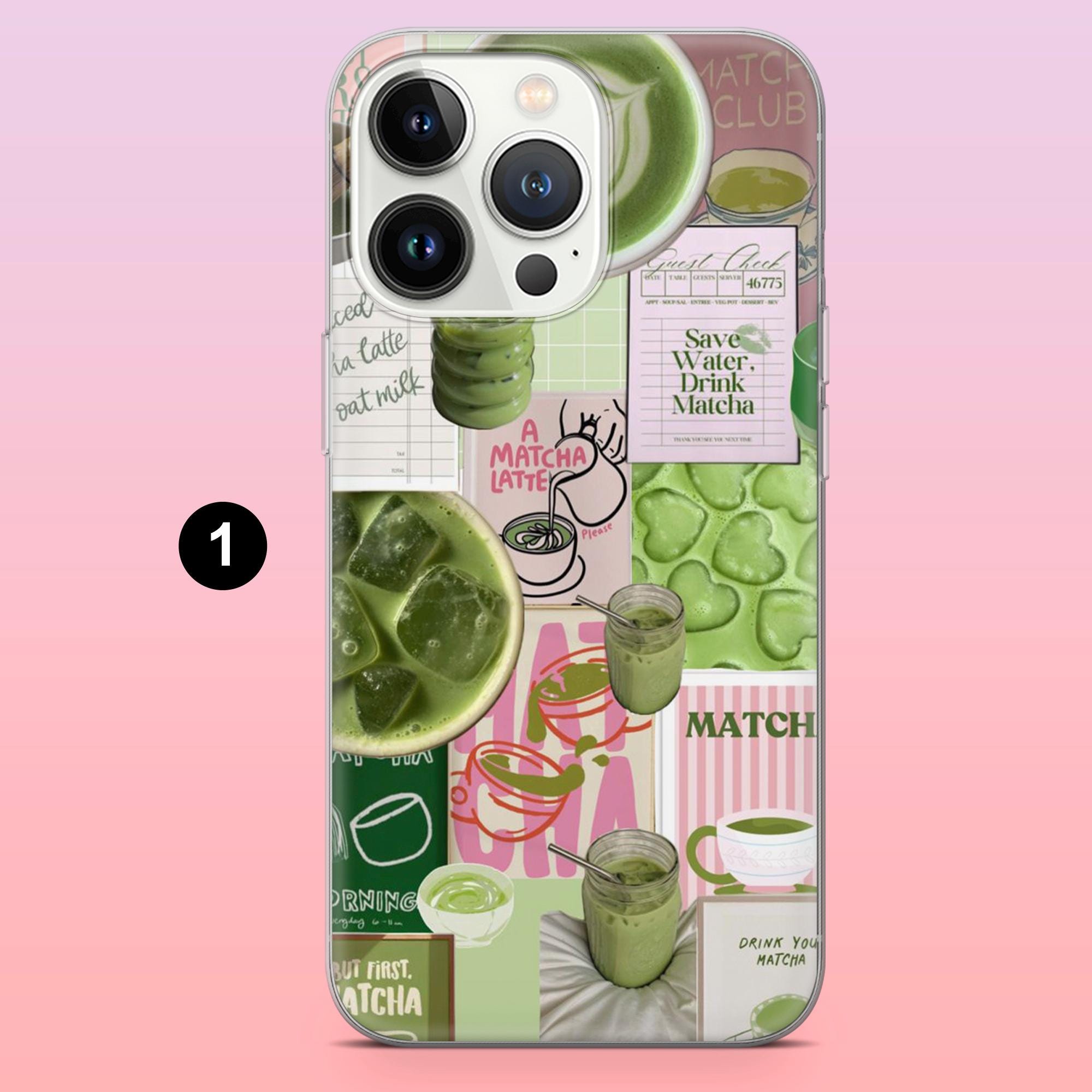 Matcha Phone Case Green Tea Aesthetic Green Cover for iPhone 16 Pro, 15 ...