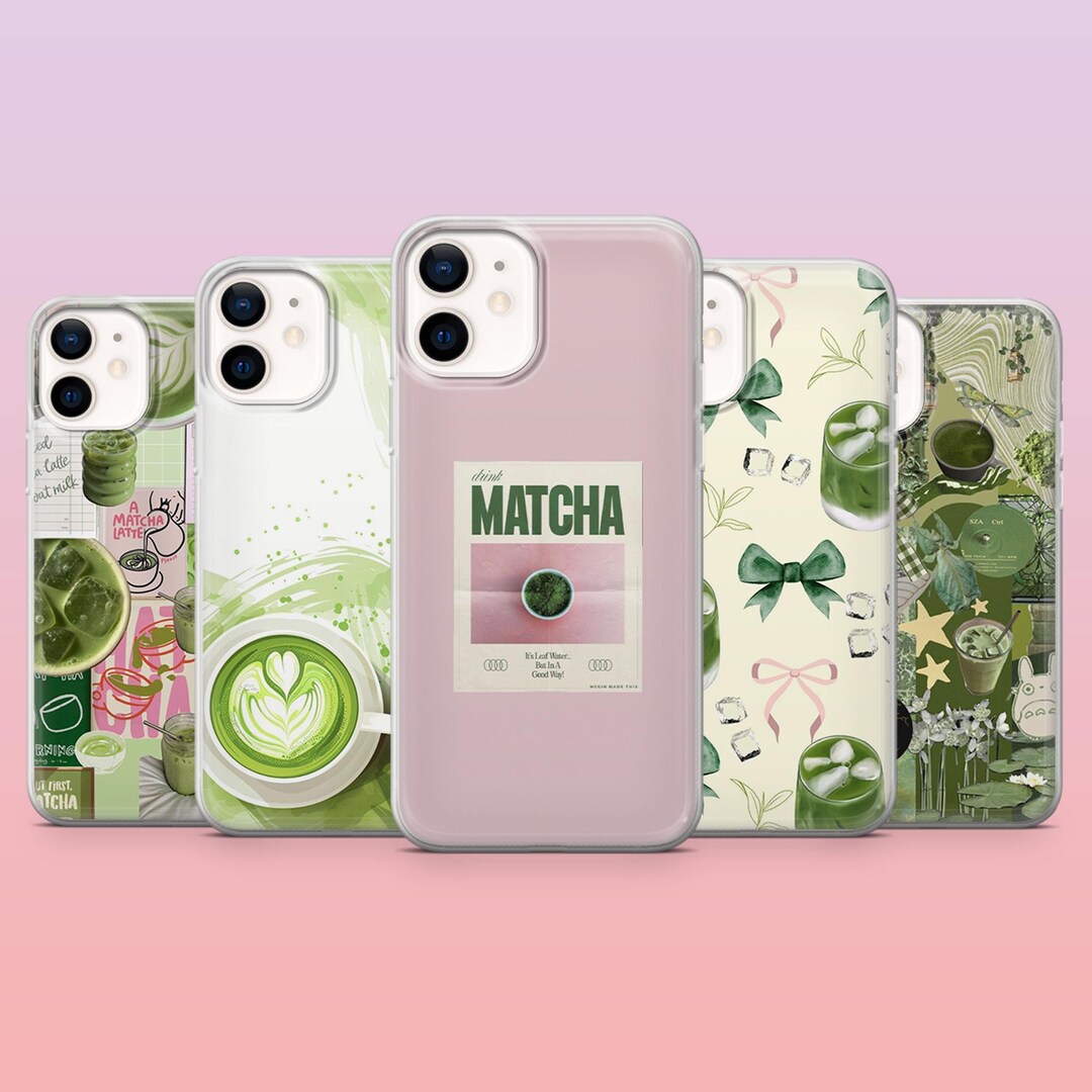 Matcha Phone Case Green Tea Aesthetic Green Cover for iPhone 16 Pro, 15 ...