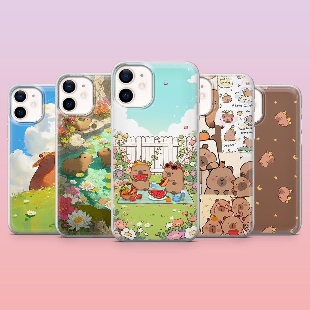 Capybara Phone Case Herbivore Kawaii Animal Cover for iPhone 16 Pro, 15 ...