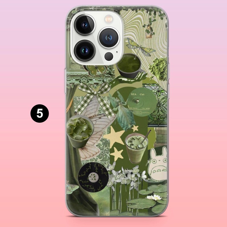 Matcha Phone Case Green Tea Aesthetic Green Cover for iPhone 16 Pro, 15 ...