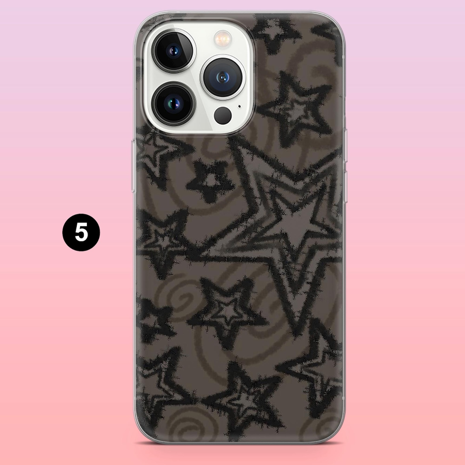 Grunge Star Phone Case Gothic Emo Aesthetic Cover for iPhone 16 Pro, 15 ...
