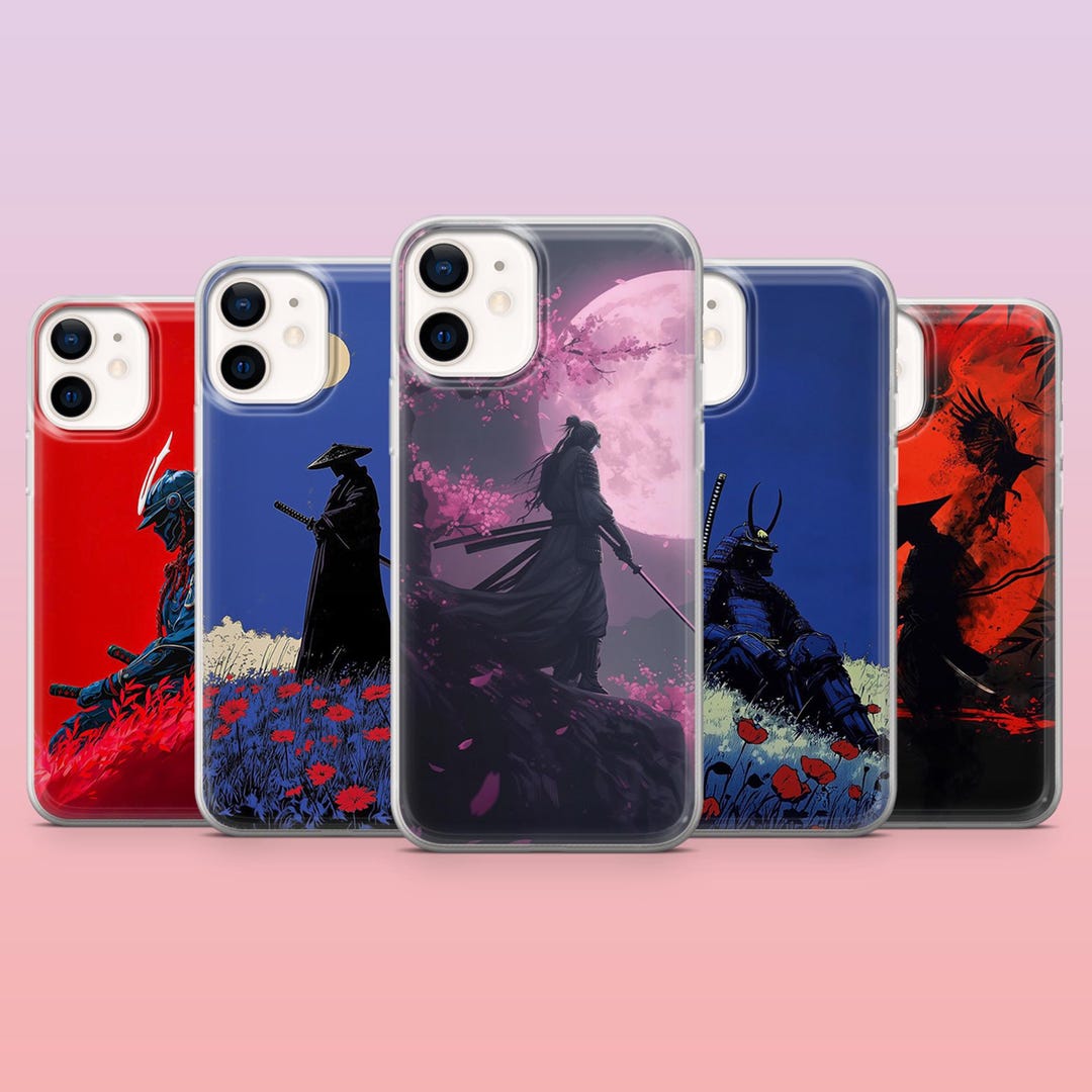 Samurai Phone Case Japanese Art Katana Cover for iPhone 16 Pro, 15, 14 ...