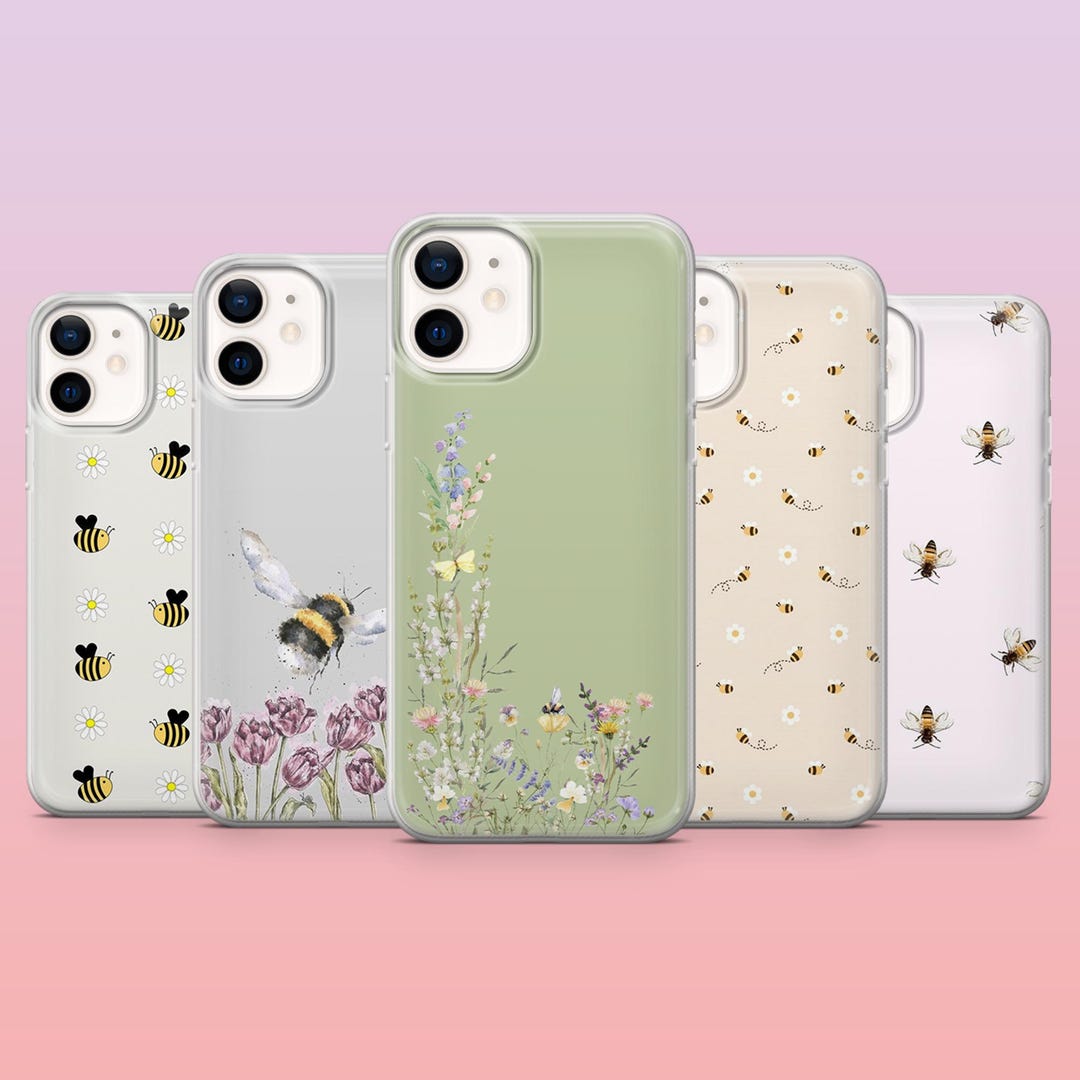 Bumble Bee Phone Case Cute Bee Honey Cover for iPhone 16 Pro, 15, 14 ...