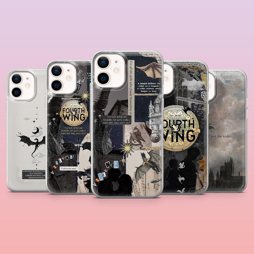 Fourth Wing Phone Case Bookish Dragons Cover for iPhone 16 Pro, 15, 14 ...