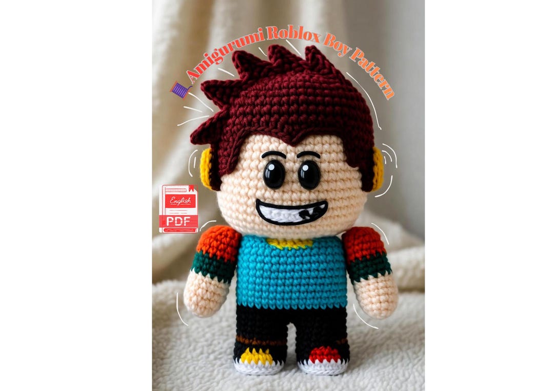 Crochet Roblox Boy Pattern PDF, Amigurumi Roblox Character, Digital ...
