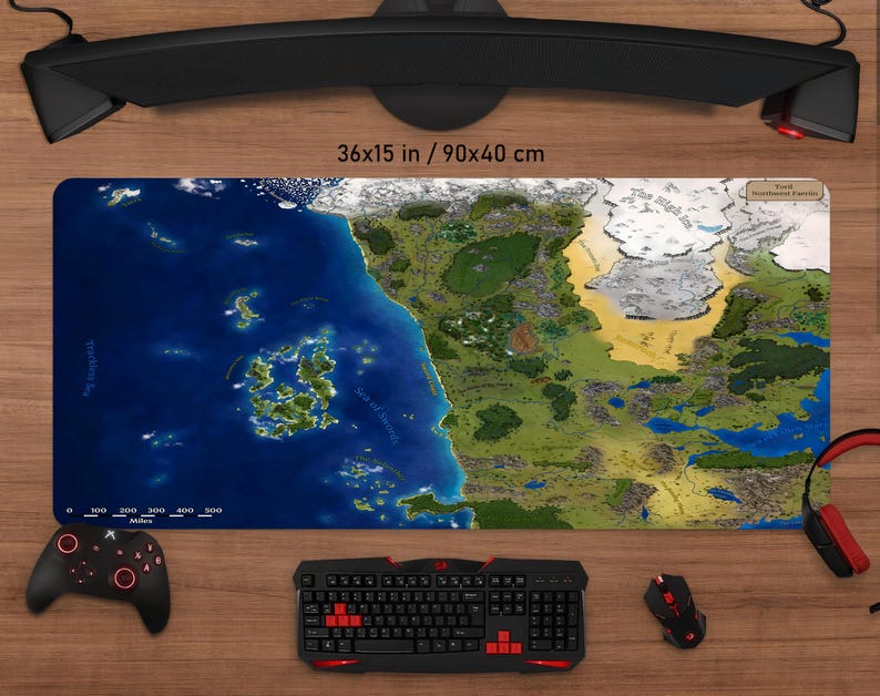 Faerun Map Mouse Pad: Dungeons and Dragons Gaming Desk Mat - Etsy
