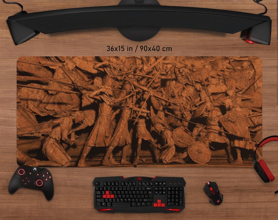 Resident Evil Village Battle Desk Mat – Medieval Stone Relief Gaming ...