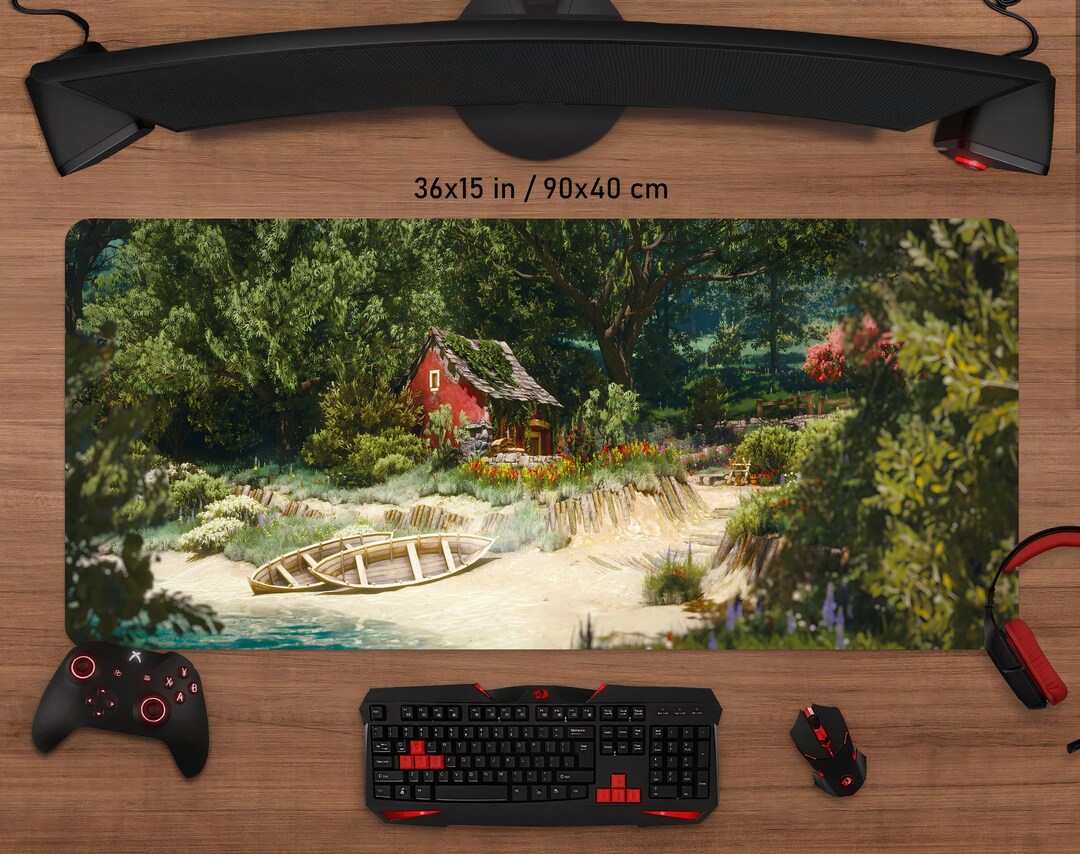 The Witcher 3 Wild Hunt House Landscape Desk Mat • Personalized ...