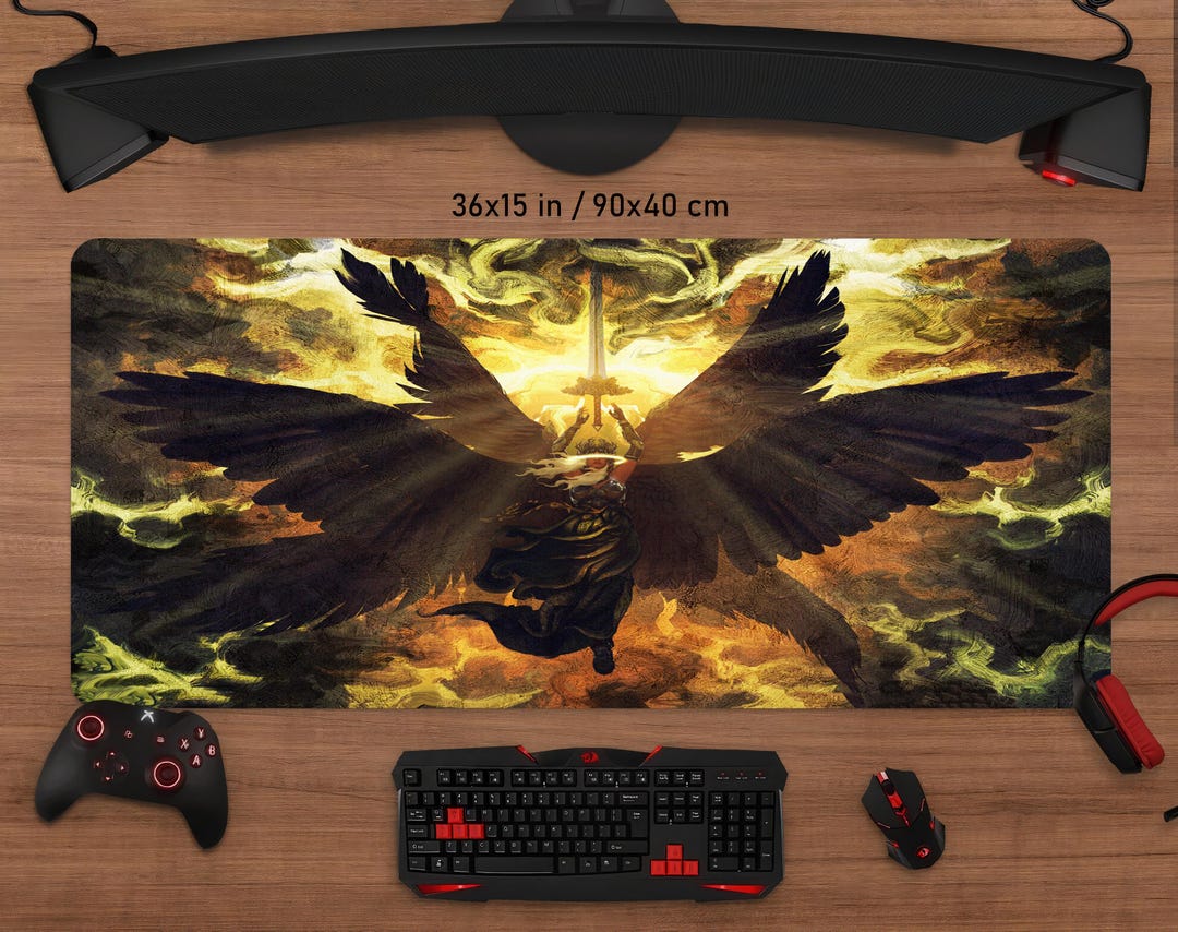Admonition Angel Gaming Desk Mat – Gothic Fantasy Office Desk Pad - Etsy