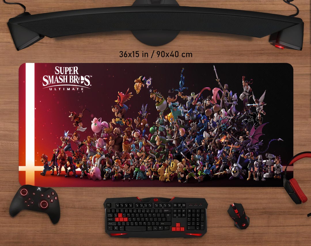 Super Smash Bros Character Gaming Desk Mat: Vivid Anime Mousepad ...
