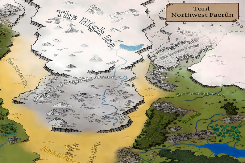 Faerun Map Mouse Pad: Dungeons and Dragons Gaming Desk Mat - Etsy