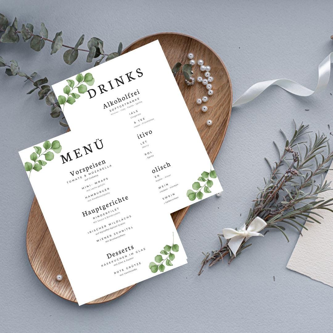 Menu, Drinks Template, Canva Wedding Template, Wedding Menu Card ...