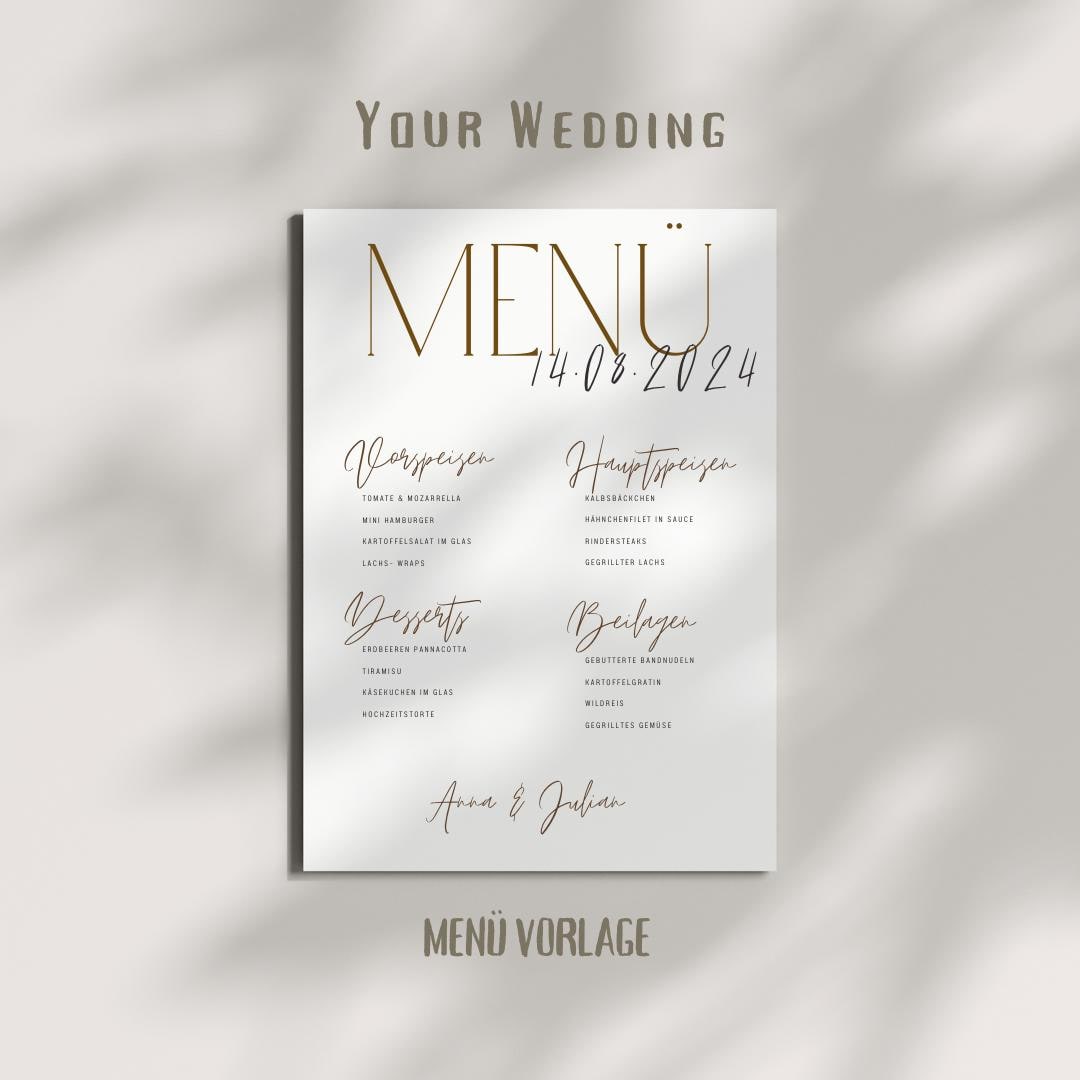 Menu, Drinks Template, Canva Wedding Template, Wedding Menu Card ...