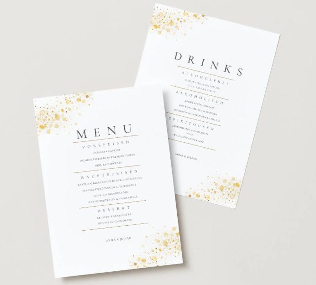 Menu, Drinks Template, Canva Wedding Template, Wedding Menu Card ...