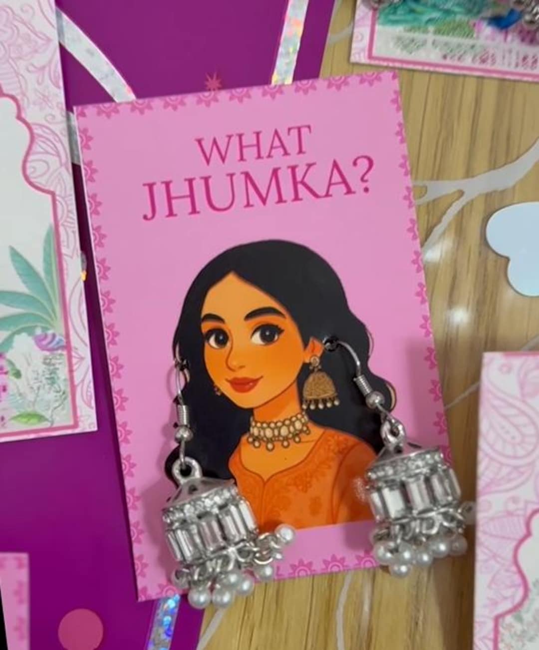 What Jhumka Mehndi Favour Cards Printed & Ready (CARD ONLY) - Etsy