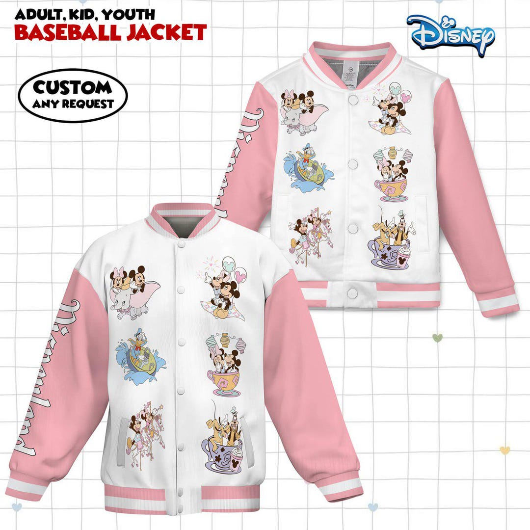 Land Mickey Friend Team Kids and Youth Baseball Jacket, Aldult Unisex ...