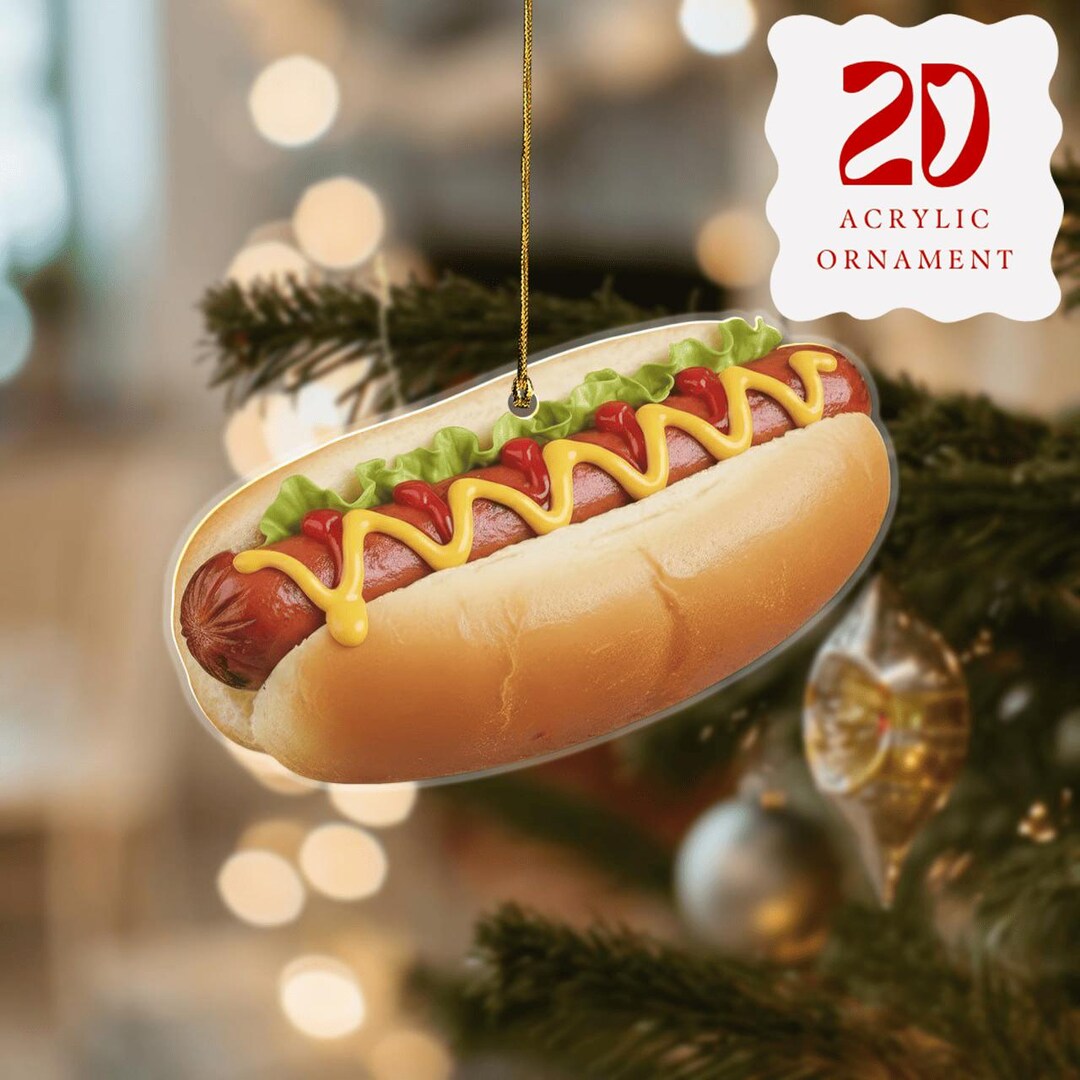 Hot Dog Ornament,christmas Decoration, Funny Food Tree Ornament, Cute ...