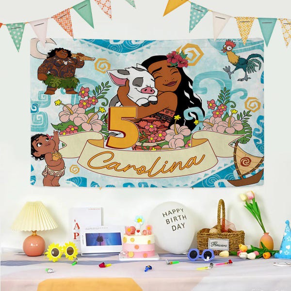 Moana Birthday Banner - Etsy