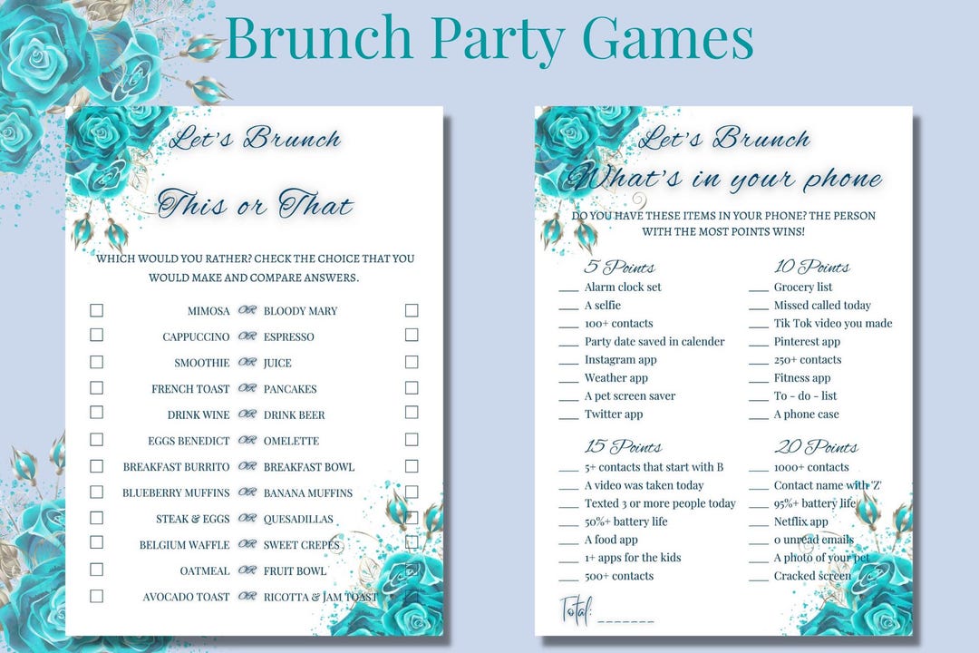 Brunch Party Games: A Fun Collection of Printable Party Games for ...
