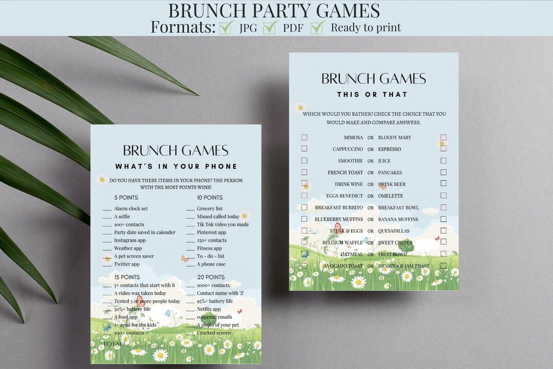 Printable Brunch Party Games for All Ages - Ideal Festival & Holiday ...