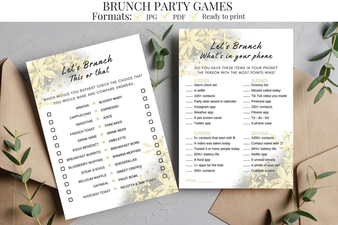 Brunch Party Games for Family & Friends - Fun, Engaging Collection ...