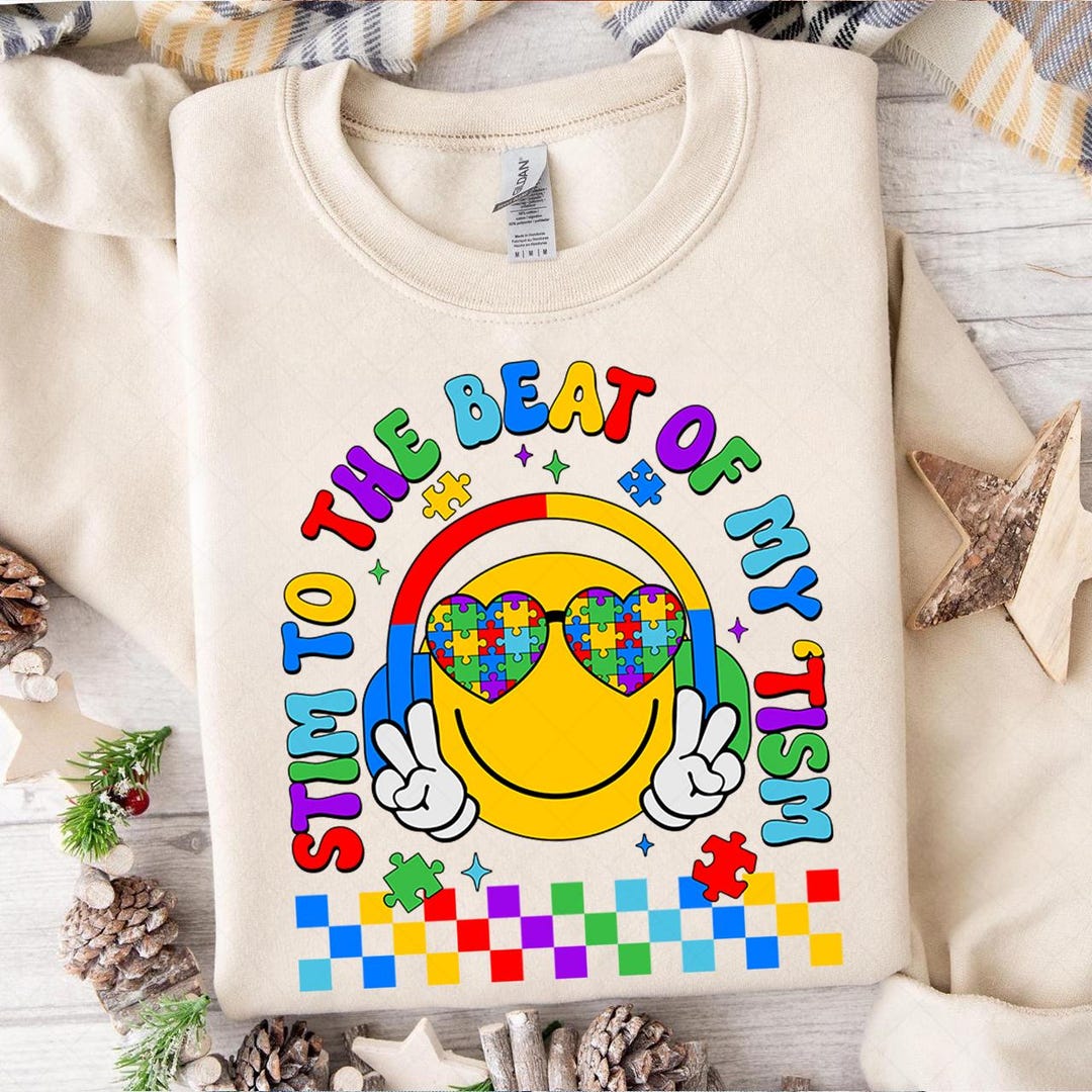 Stim to the Beat of My Tism Smiley Face Autism PNG ,smiley Face Autism ...