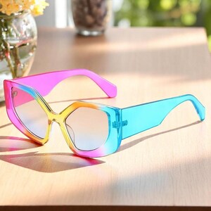 Funky Punk Style Retro Sunglasses, Unique Colourful Sports Sunglasses ...