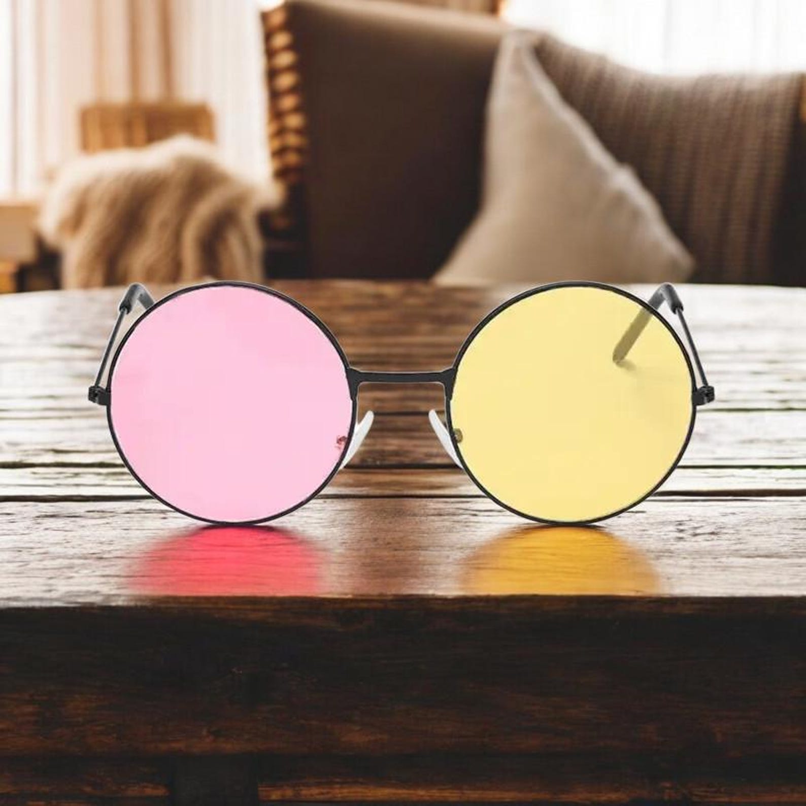 Funky Spamton Round Sunglasses, Cool Fancy Dress Glasses, Metal Frame ...